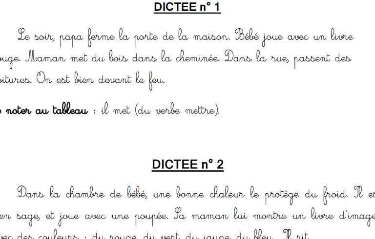 Exemples de textes pour dictée adaptés à tous les niveaux